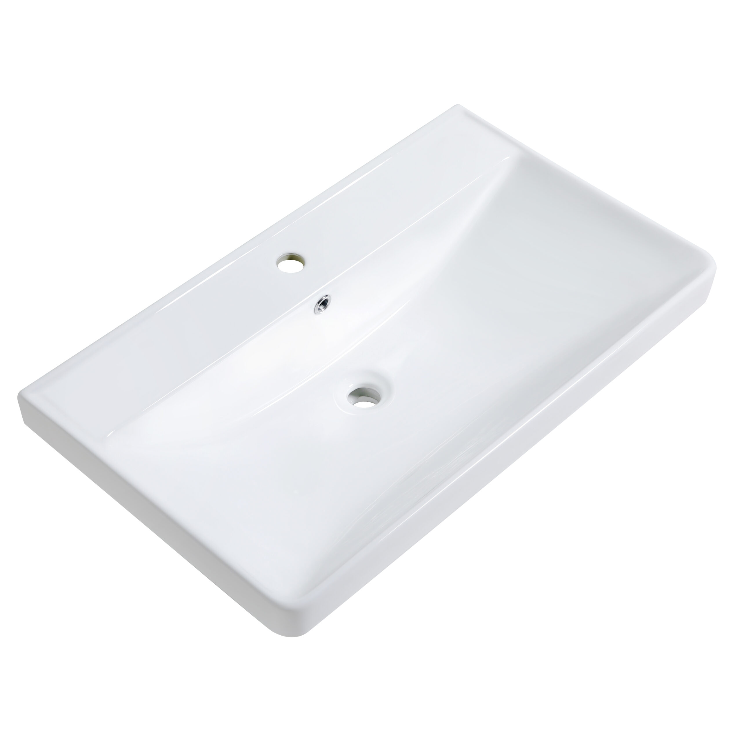 800mm Floor Standing Unit and Polymarble Basin White Gloss- (Apollo ...